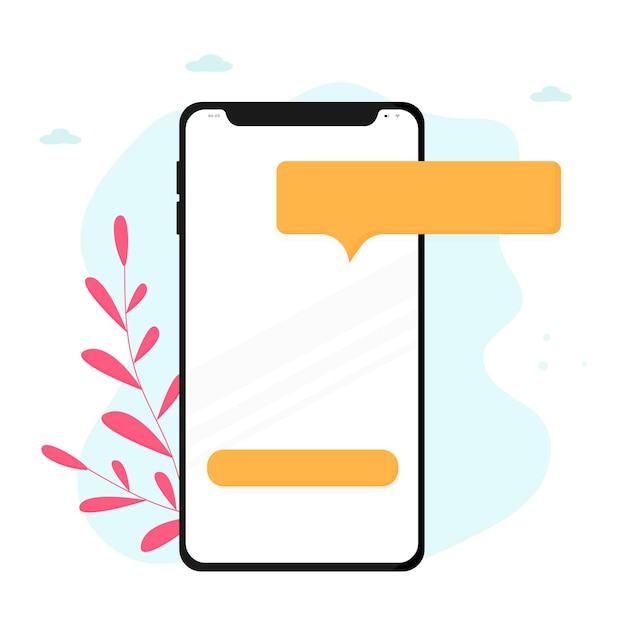 Notification Des Messages De Chat Sur Smartphone. Illustration ... Notification Des Messages De Chat Sur Smartphone. Illustration ...