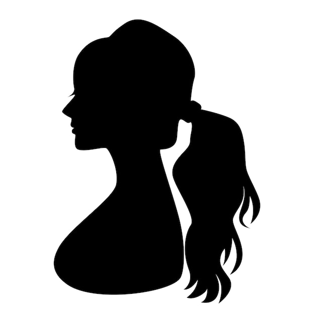 Queue De Cheval Silhouette Féminine | Vecteur Premium Queue De Cheval Silhouette Féminine | Vecteur Premium