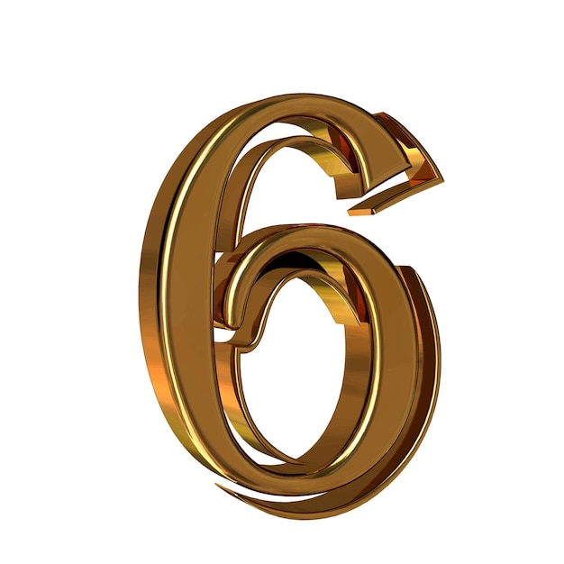 Symbole 3d en or numéro 6 | Vecteur Premium Symbole 3d en or numéro 6 | Vecteur Premium