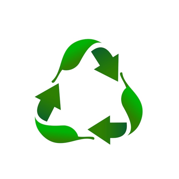 Symbole De Recyclage Et Icône Avec Feuille Verte Recyclage éco Signe