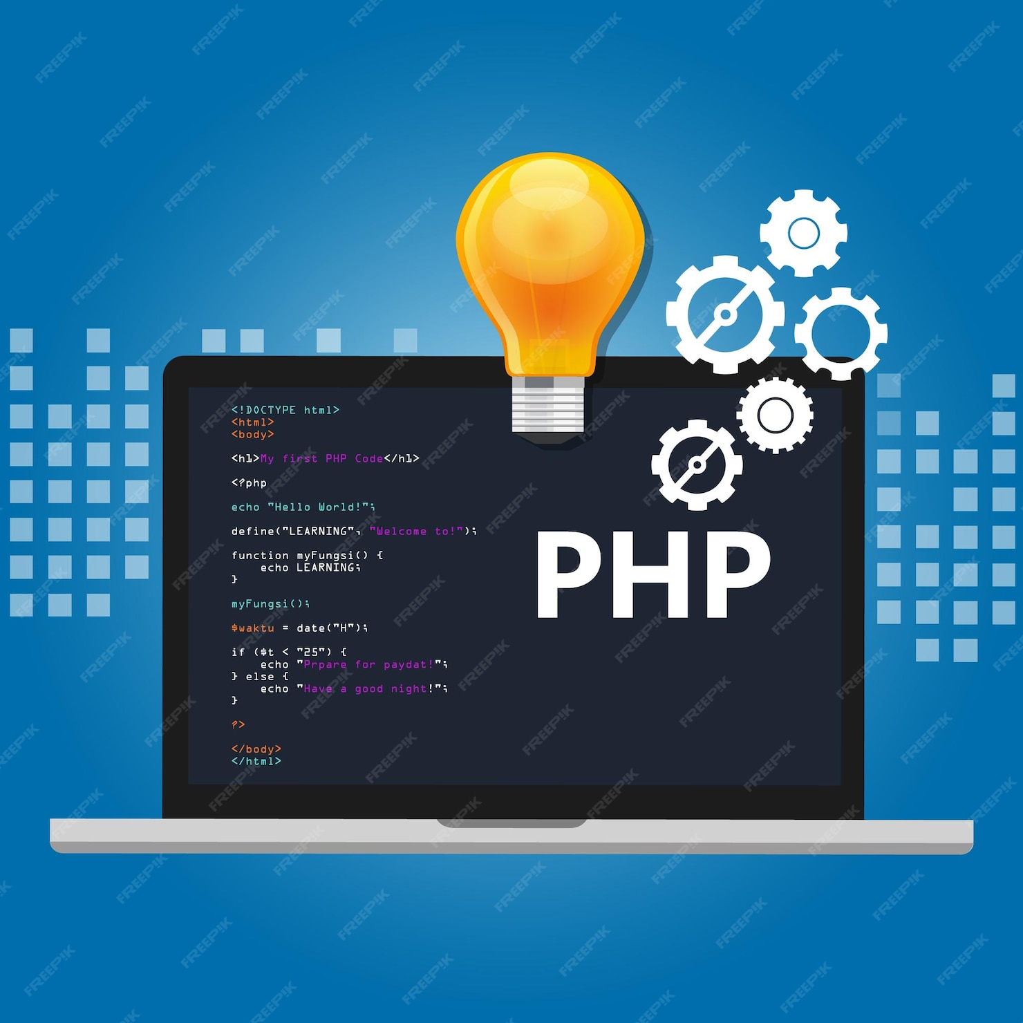 Syntaxe du langage de programmation PHP pour le script de codage Web à ...