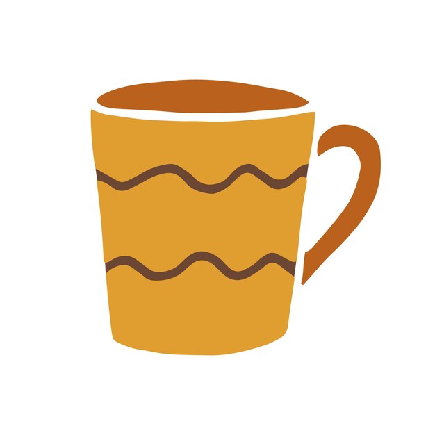 Tasse De Tasse Dessinée à La Main Coupe Dans Le Style De Dessin Animé De Doodle Illustration