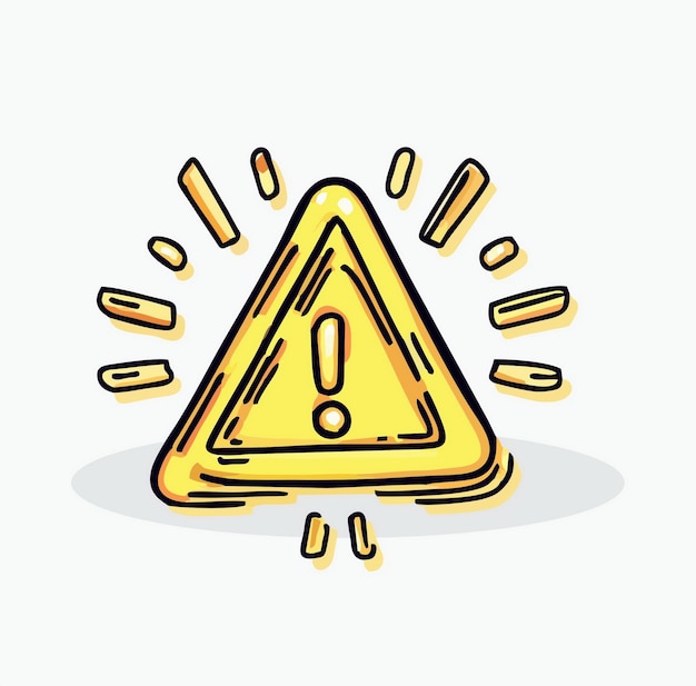 Un Triangle Jaune Avec Un Point D'exclamation Dessus. | Vecteur Premium Un Triangle Jaune Avec Un Point D'exclamation Dessus. | Vecteur Premium