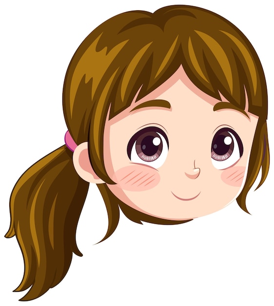 Cara De Niña Adorable Sobre Fondo Blanco Vector Gratis