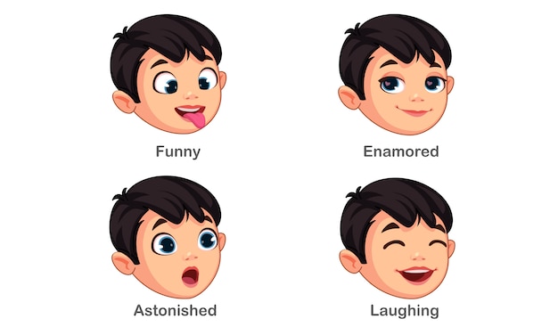 Chico con diferentes expresiones faciales parte 4 | Vector Gratis Chico con diferentes expresiones faciales parte 4 | Vector Gratis