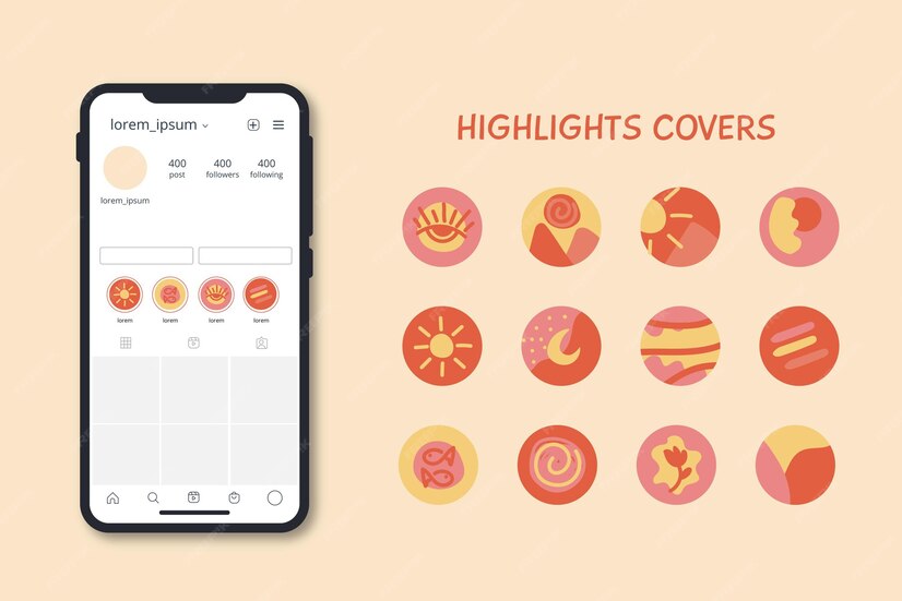 Conjunto de destacados de instagram dibujados a mano | Vector Gratis