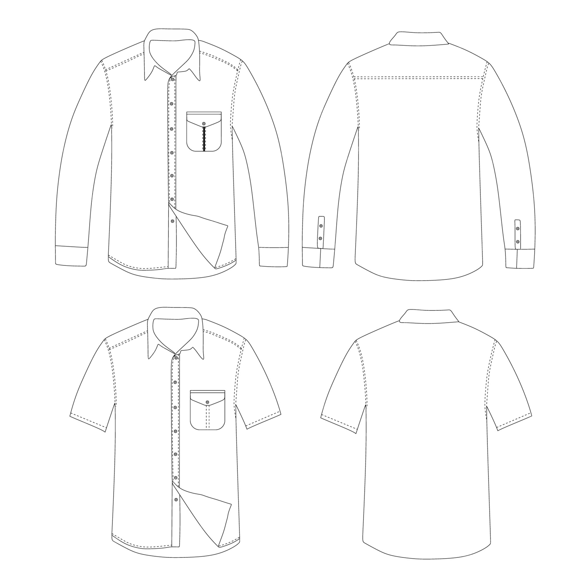 Conjunto De Vectores De La Camisa Vector Premium