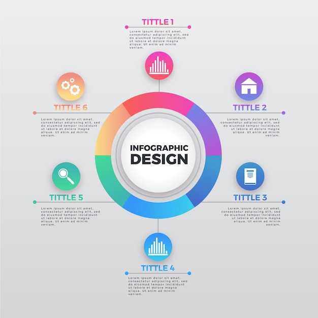 Plantilla de infografía en estilo degradado | Vector Gratis Plantilla de infografía en estilo degradado | Vector Gratis