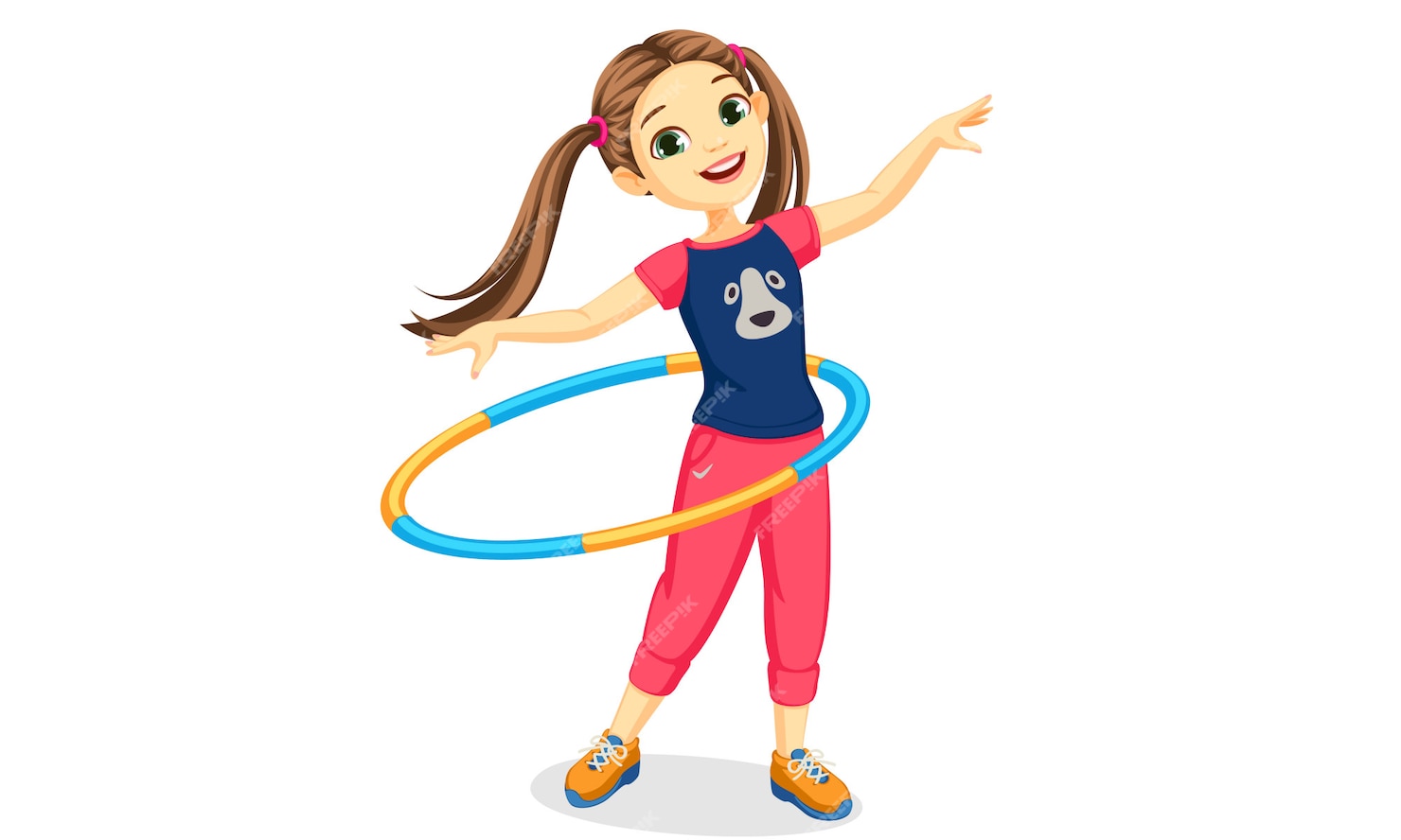 Linda chica jugando hula hoop | Vector Gratis Linda chica jugando hula hoop | Vector Gratis