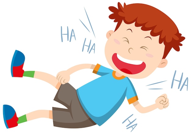 Un niño riendo personaje de dibujos animados | Vector Gratis Un niño riendo personaje de dibujos animados | Vector Gratis