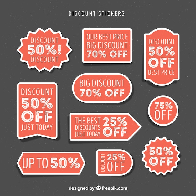 Pack de pegatinas de rebajas | Vector Gratis Pack de pegatinas de rebajas | Vector Gratis