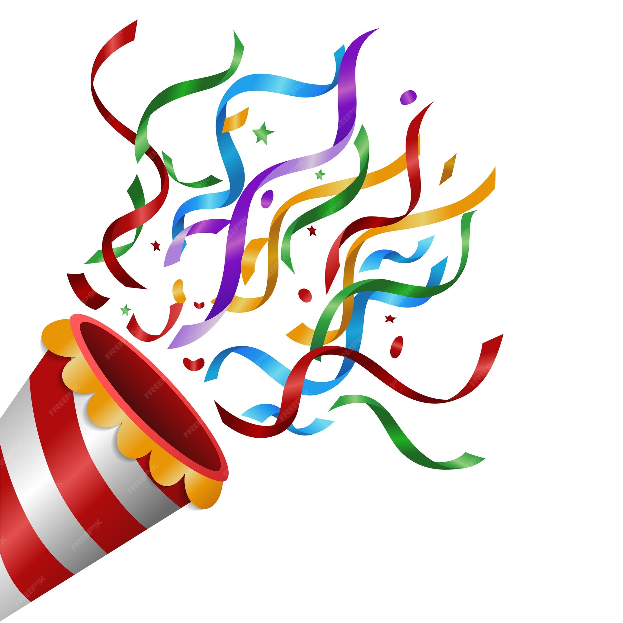 Popper explosivo con confeti colorido aislado | Vector Premium Popper explosivo con confeti colorido aislado | Vector Premium