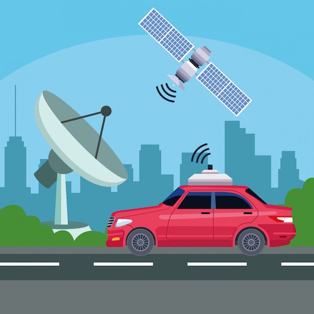 Servicio de coche de localización gps | Vector Gratis Servicio de coche de localización gps | Vector Gratis