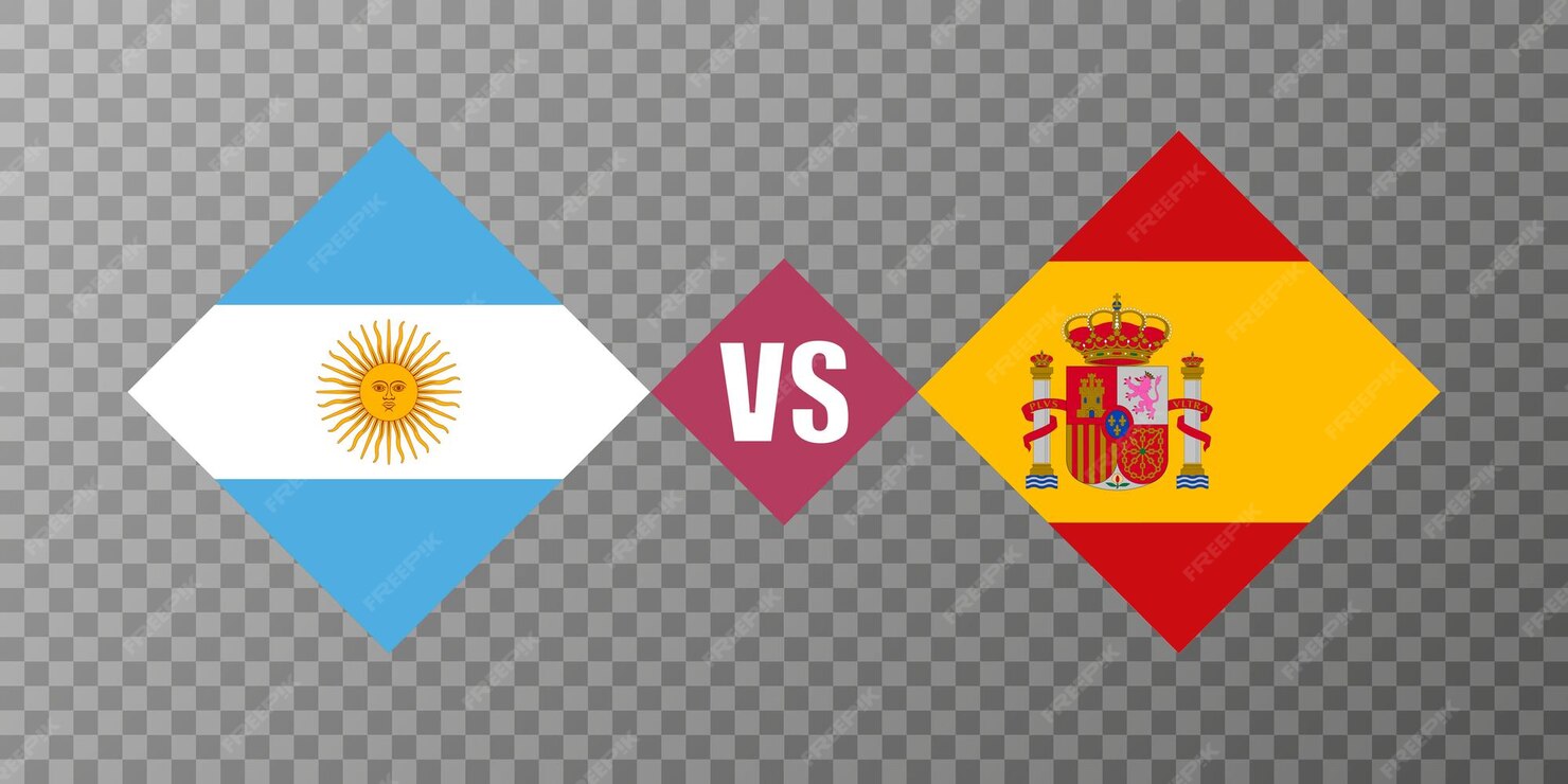 Argentina vs españa bandera concepto ilustración vectorial | Vector Premium Argentina vs españa bandera concepto ilustración vectorial | Vector Premium