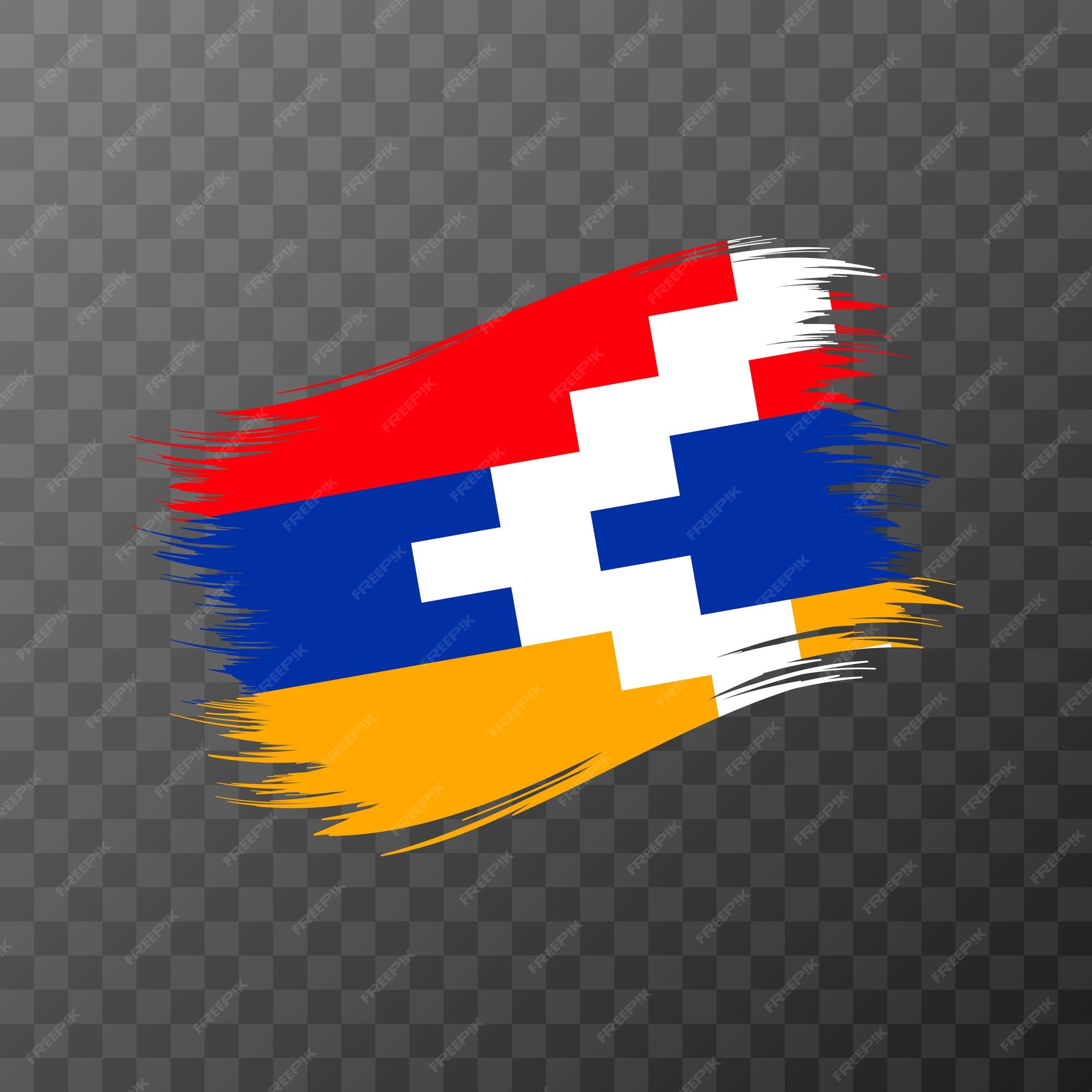 Bandera Nacional De Artsaj Trazo De Pincel Grunge Ilustración Vectorial