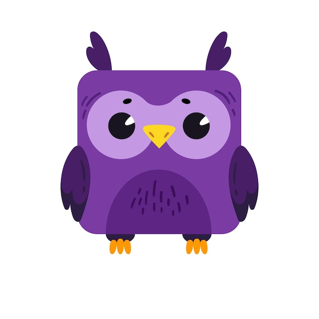 Un búho lindo de dibujos animados en forma cuadrada icono cuadrado para ... Un búho lindo de dibujos animados en forma cuadrada icono cuadrado para ...