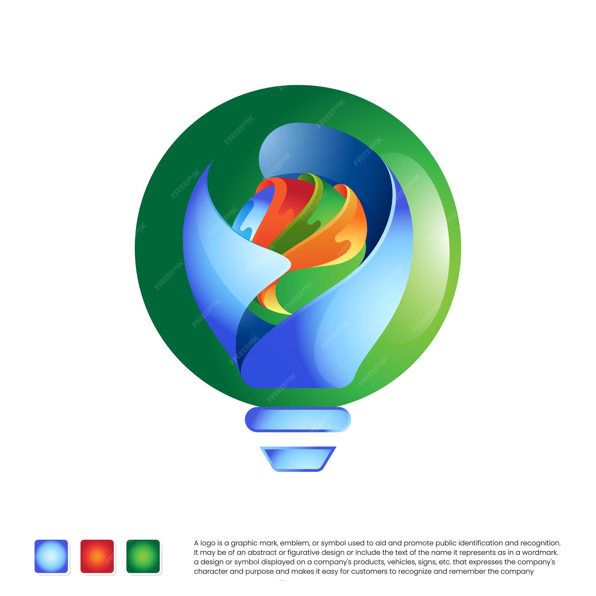 Bulbo pensando en el logotipo de la idea creativa. | Vector Premium Bulbo pensando en el logotipo de la idea creativa. | Vector Premium
