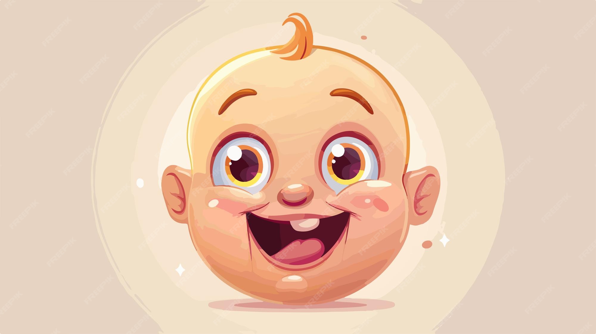 Una Cabeza De Dibujos Animados De Un Bebé Con Ojos Grandes Vector Premium Generado Con Ia