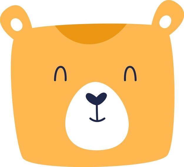 Cabeza De Oso Con Los Ojos Cerrados Vector Premium