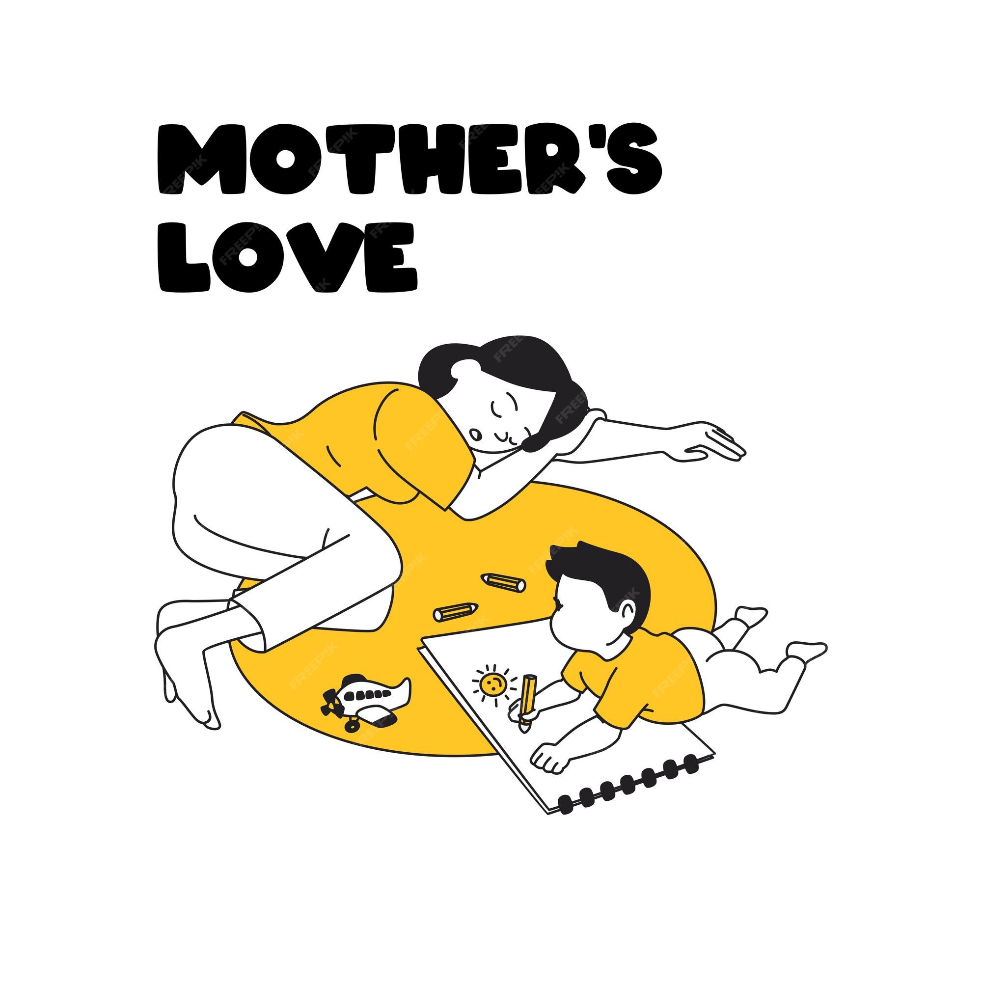 Un Cartel De Amor De Madre Con Las Palabras Amor De Madre En él Vector Premium