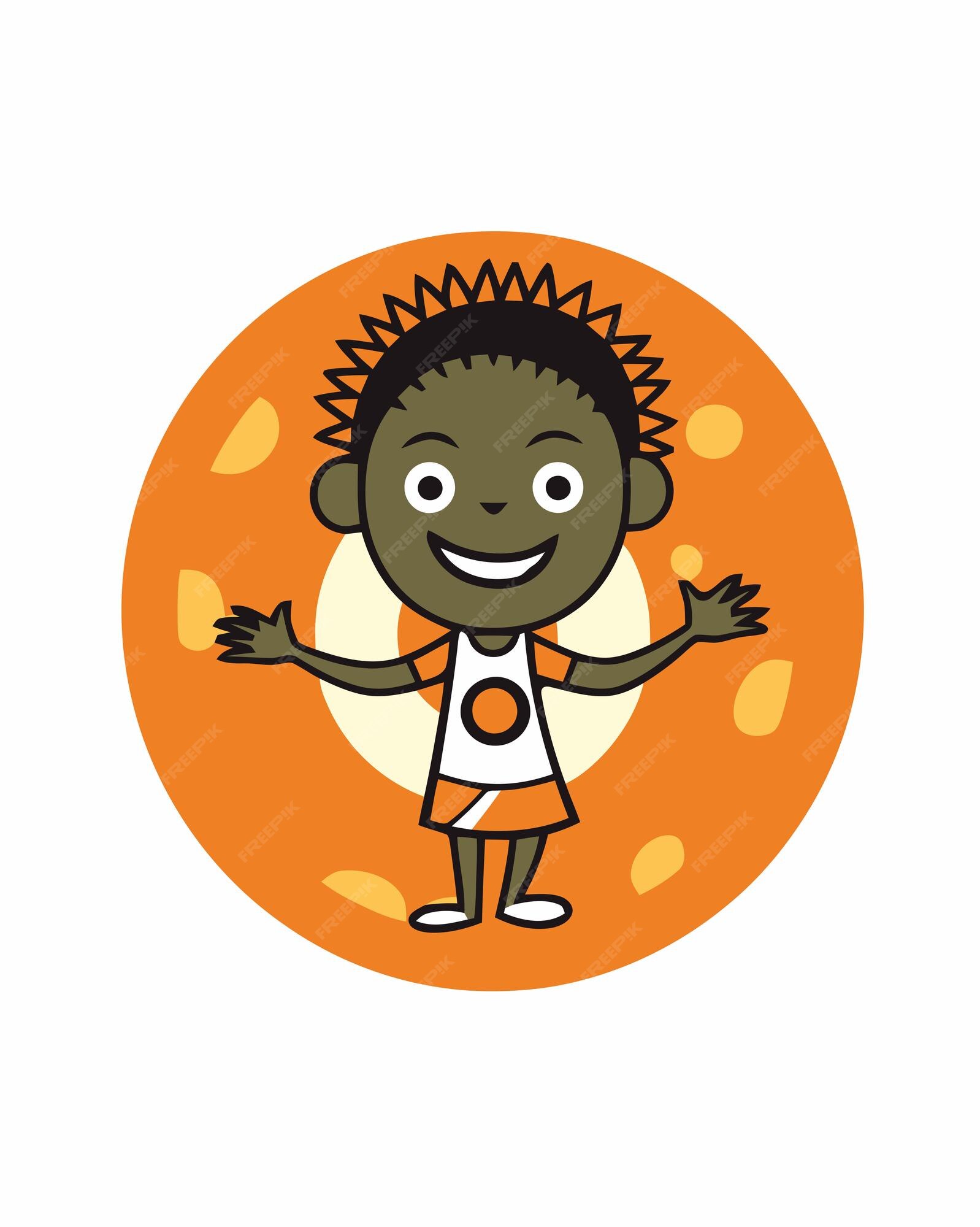 Chica africana de pelo puntiagudo | Vector Premium Chica africana de pelo puntiagudo | Vector Premium