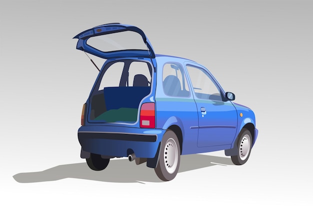Coche para un viaje familiar de verano al mar vector | Vector Premium Coche para un viaje familiar de verano al mar vector | Vector Premium