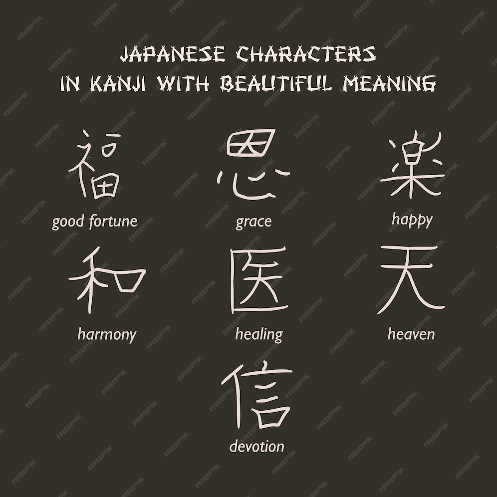 Colección vectorial de caracteres kanji japoneses | Vector Premium Colección vectorial de caracteres kanji japoneses | Vector Premium