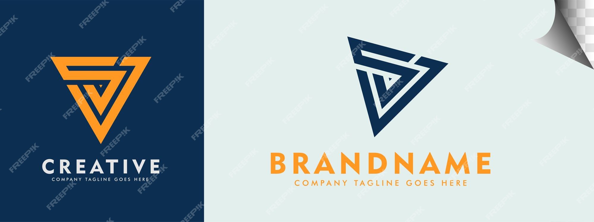 Combinación De Logotipos Letra Inicial Sv Triángulo Forma Identidad De