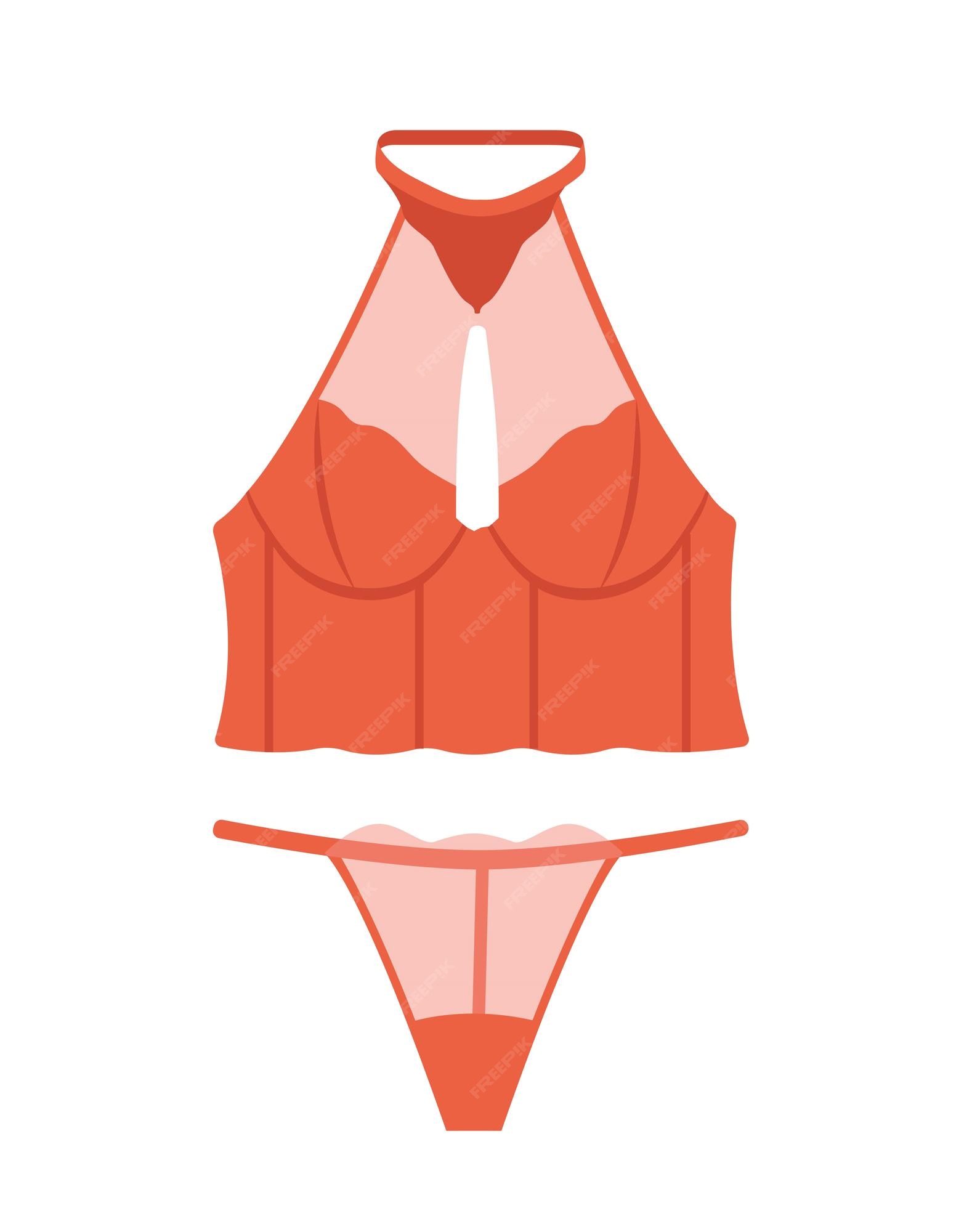 Concepto Ropa Interior De Cosas De Niña Esta Ilustración Está Diseñada En Un Estilo De Vector