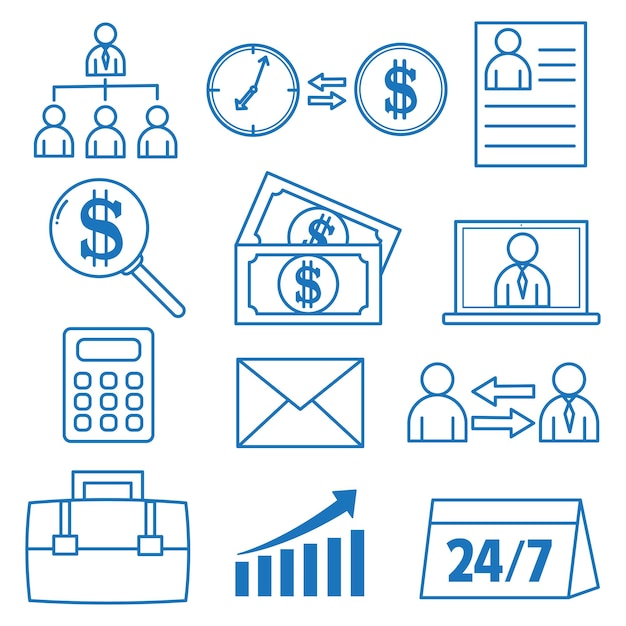 Conjunto de iconos de negocios y finanzas | Vector Premium Conjunto de iconos de negocios y finanzas | Vector Premium