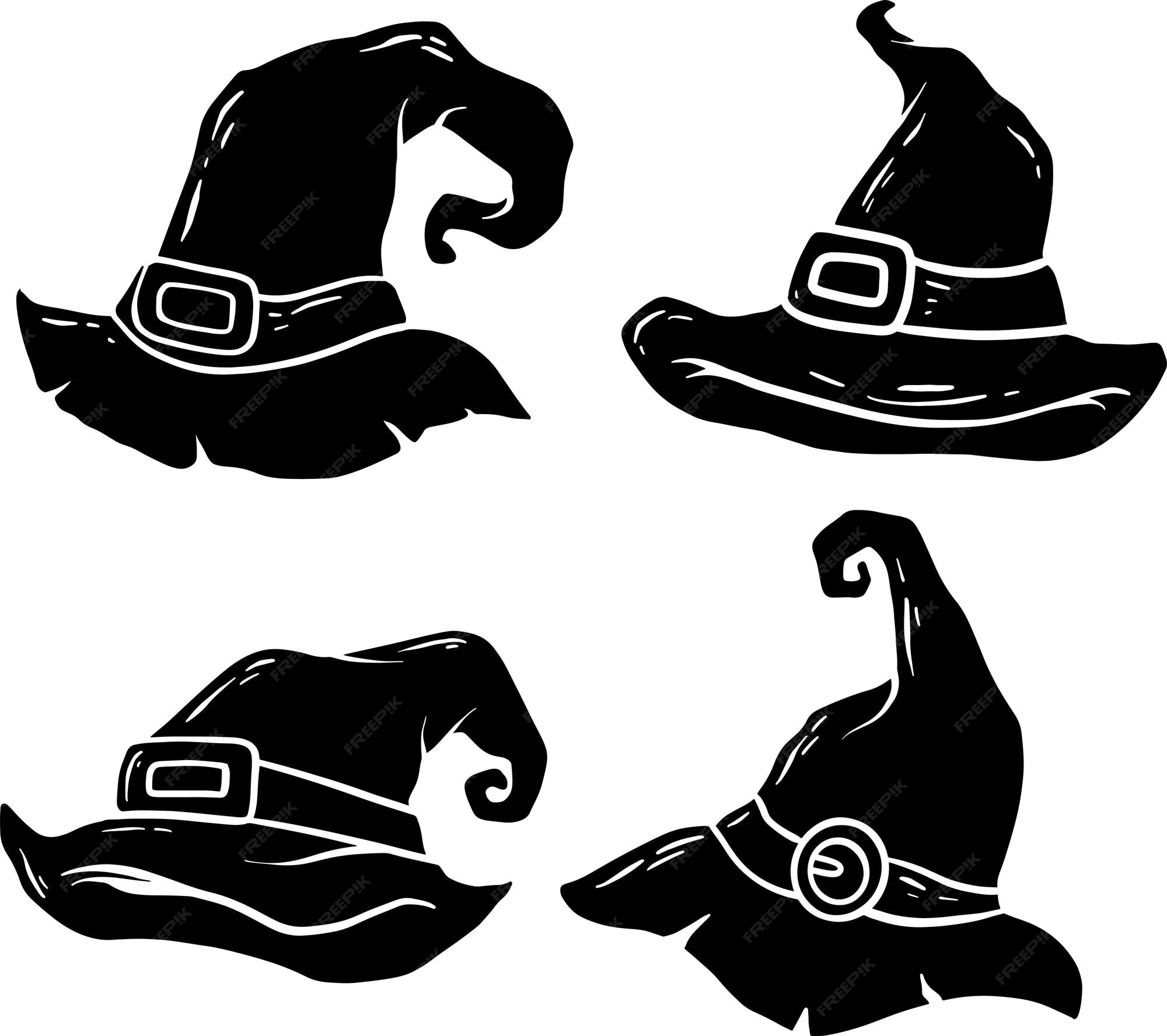 Conjunto de sombrero de bruja | Vector Premium Conjunto de sombrero de bruja | Vector Premium