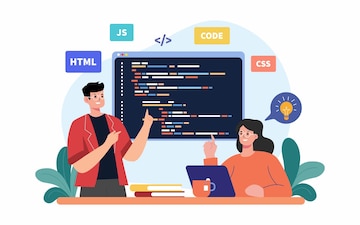 Desarrollo web y codificación. lenguajes de programación. css, html, js ...