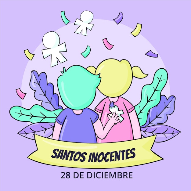 Dibujado A Mano Ilustración Dia De Los Santos Inocentes Vector Premium
