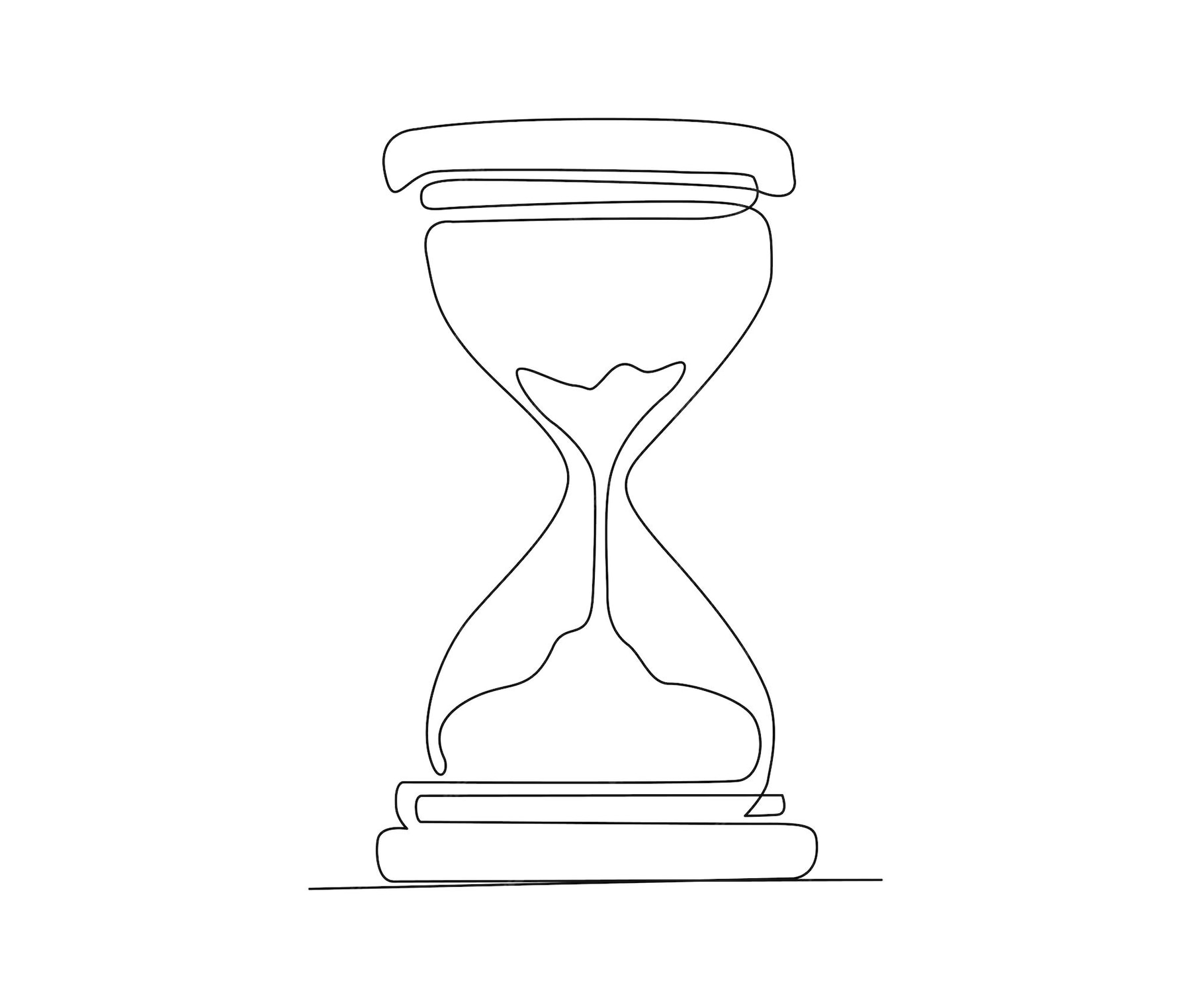 Dibujo De Arte De Línea Continua De Reloj De Arena Temporizador De Reloj De Arena Dibujo De Arte