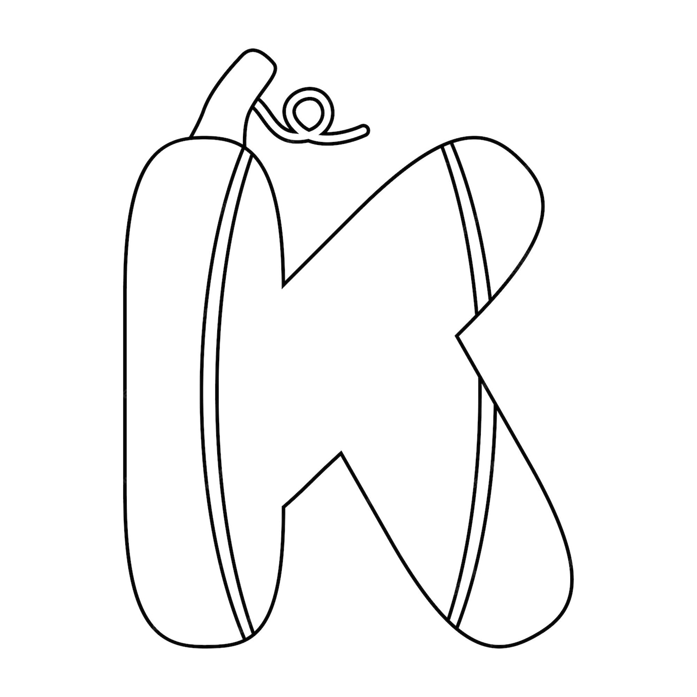 Dibujo Para Colorear Con La Letra K Para Niños Vector Premium