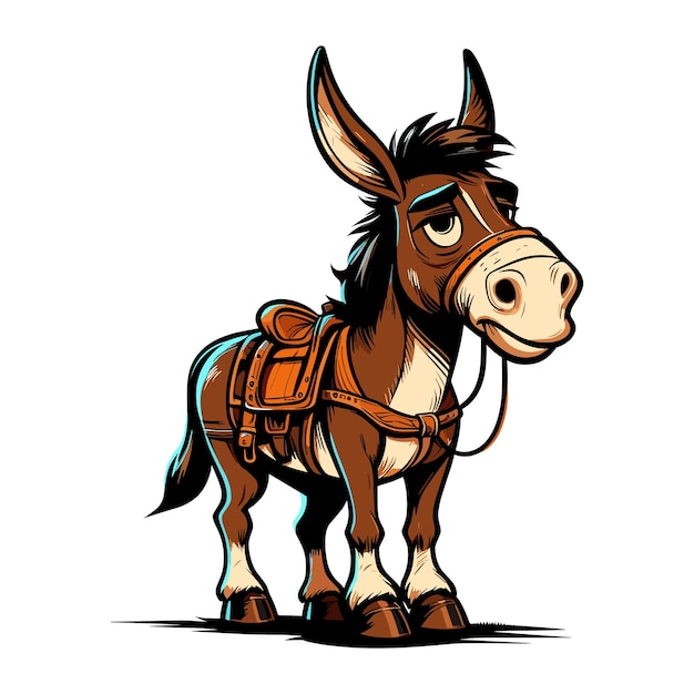 Dibujos animados ilustración vectorial de la mula | Vector Premium Dibujos animados ilustración vectorial de la mula | Vector Premium