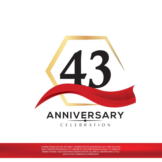 Diseño de celebración de aniversario de 43 años. aniversario elegancia ... Diseño de celebración de aniversario de 43 años. aniversario elegancia ...