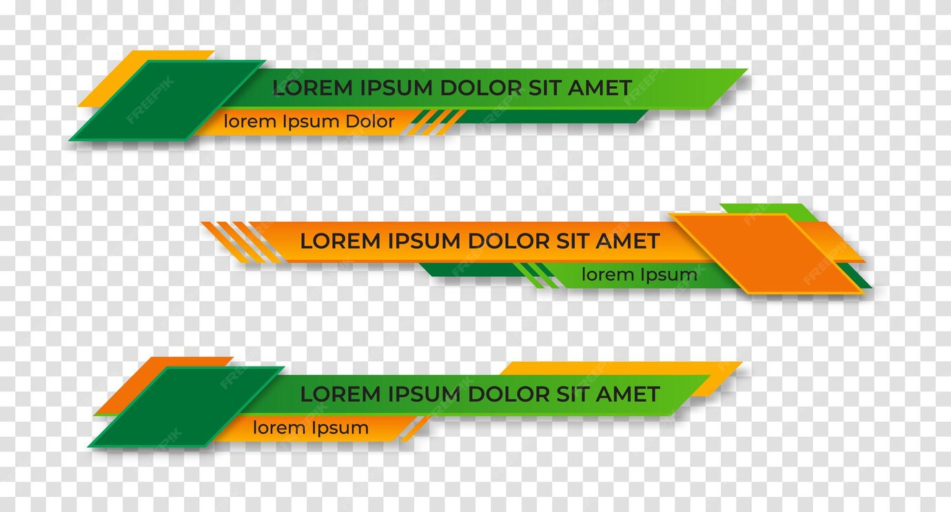 Diseño de conjunto de tres banners de tercio inferior geométrico diseño ...