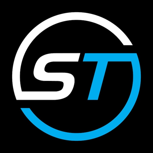 Diseño de logotipo de letra st sobre fondo negro plantilla de vector de ... Diseño de logotipo de letra st sobre fondo negro plantilla de vector de ...