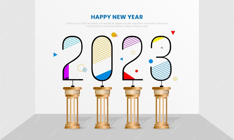 Diseño de plantilla de feliz año nuevo 2023 | Vector Premium Diseño de plantilla de feliz año nuevo 2023 | Vector Premium