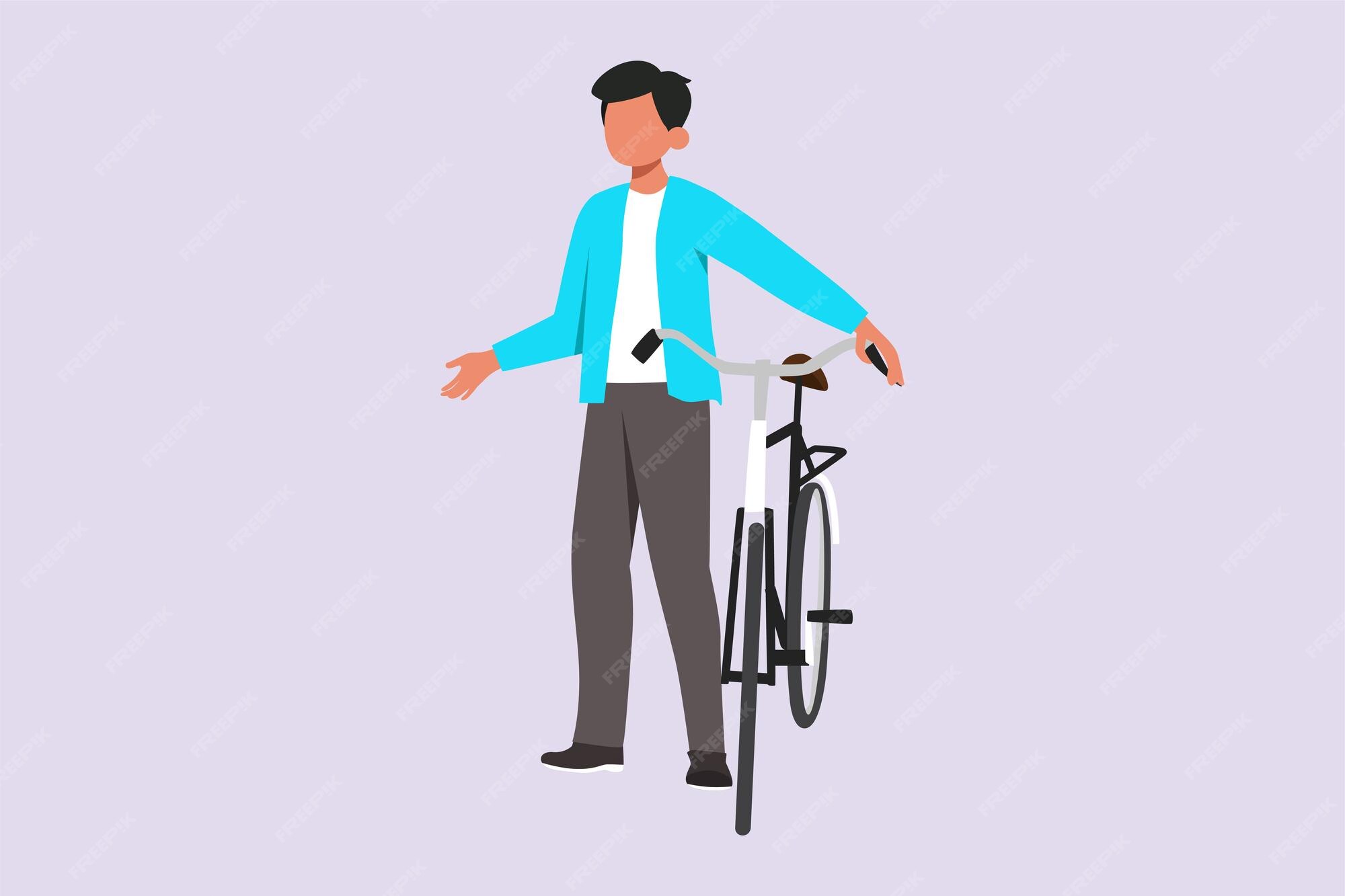 Gente Andando En Bicicleta En El Concepto De Calle De La Ciudad Ilustración De Vector Plano
