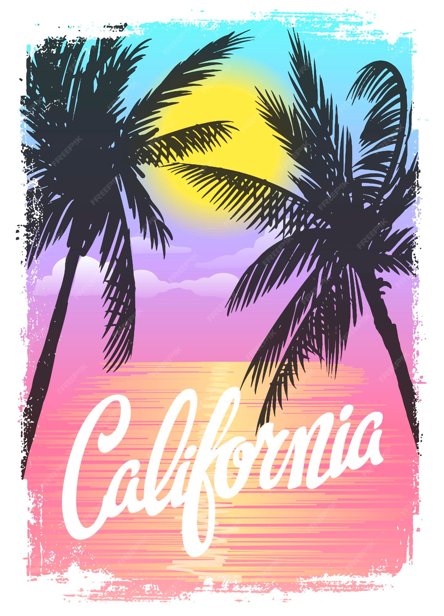 Gráficos de tipografía de playa de California. | Vector Premium Gráficos de tipografía de playa de California. | Vector Premium