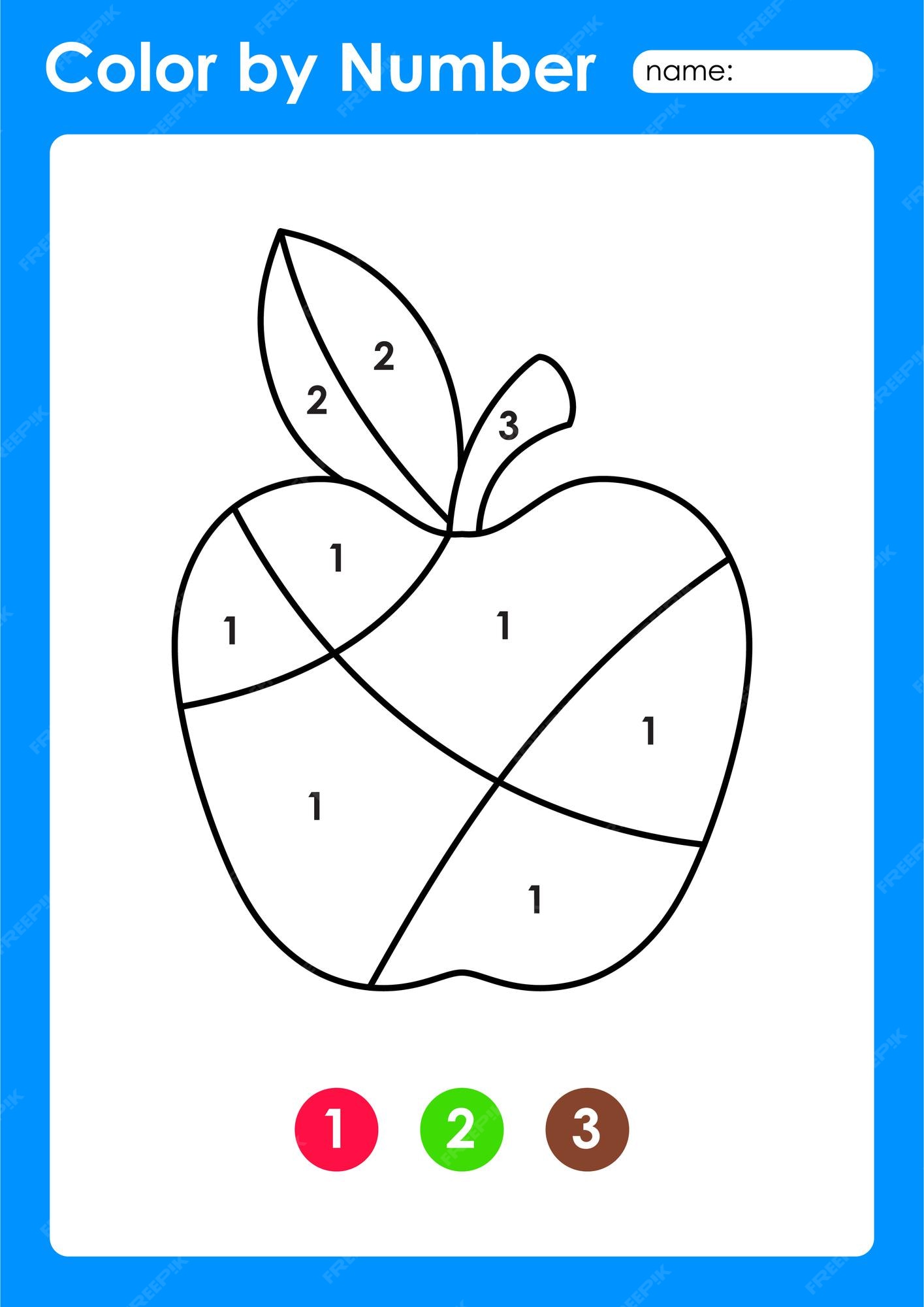 Hoja de trabajo para colorear por números para niños que aprenden ... Hoja de trabajo para colorear por números para niños que aprenden ...