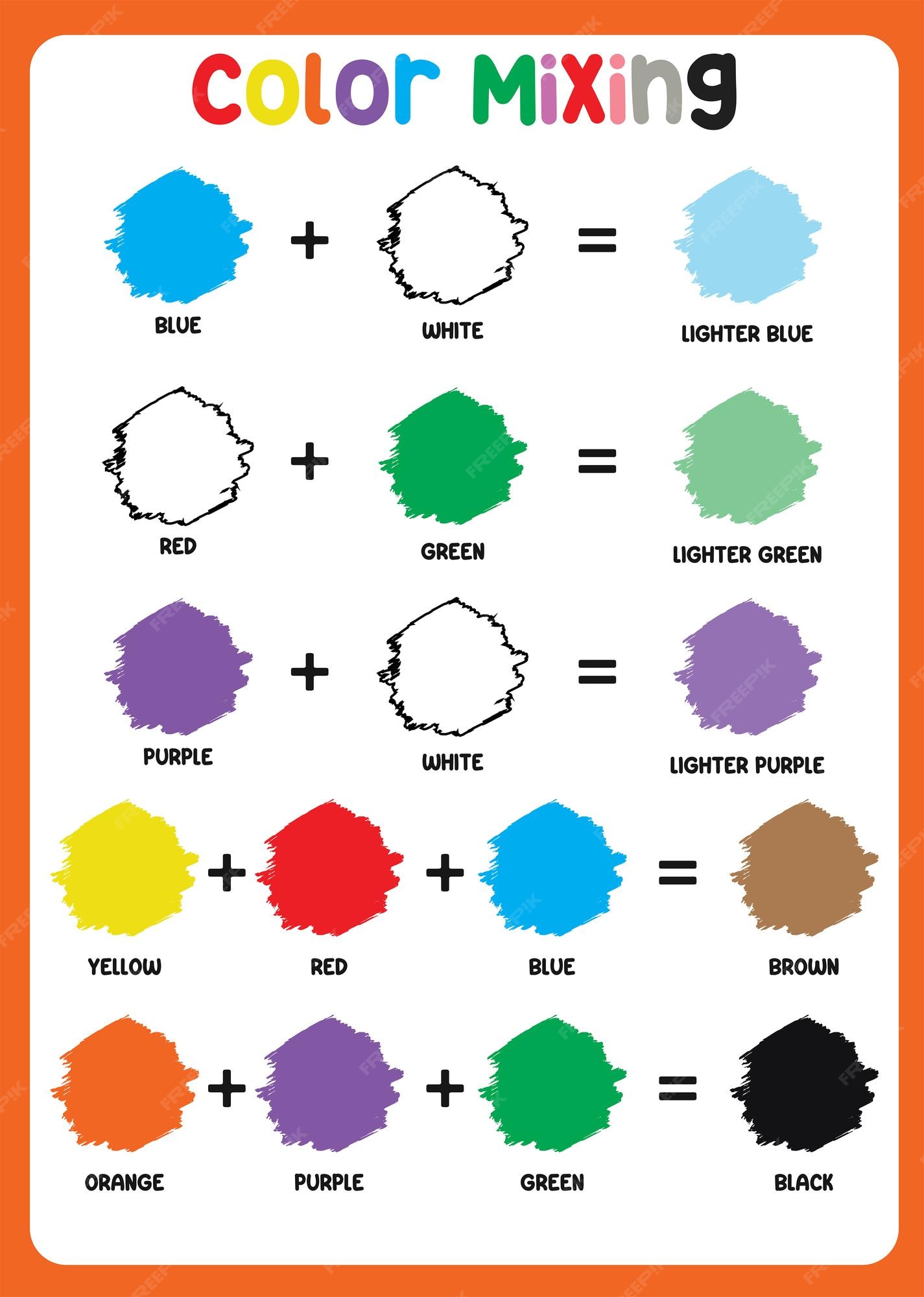 Hoja De Trabajo De Mezcla De Colores Aprendiendo Sobre El Color Mezcla De Colores Colores