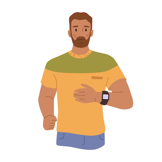 Hombre corriendo con actividad deportiva smartwatch | Vector Premium Hombre corriendo con actividad deportiva smartwatch | Vector Premium