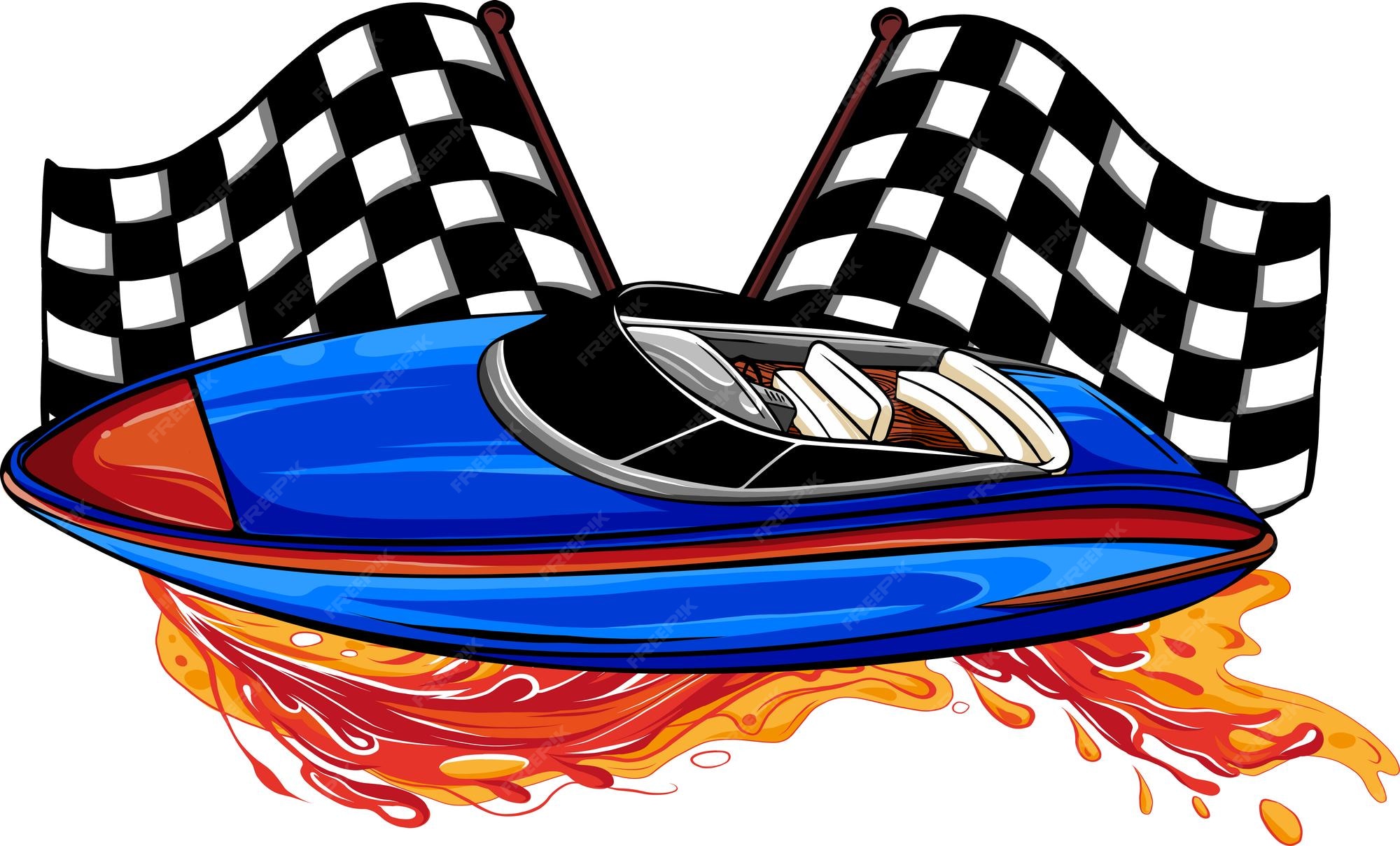 Icono aislado de vector plano de lancha rápida | Vector Premium Icono aislado de vector plano de lancha rápida | Vector Premium