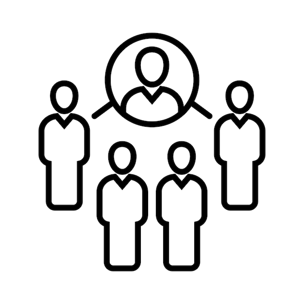 Icono de línea de coordinación con personas | Vector Premium Icono de línea de coordinación con personas | Vector Premium