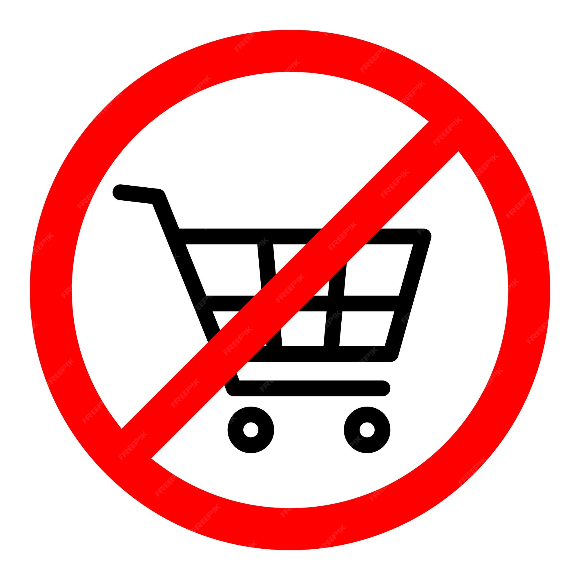 Icono De Prohibición Del Carrito De La Compra El Carrito De La Compra Está Prohibido No Hay