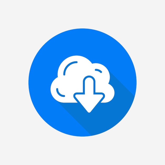 Icono de vector plano de descarga de nube icono de concepto de ... Icono de vector plano de descarga de nube icono de concepto de ...