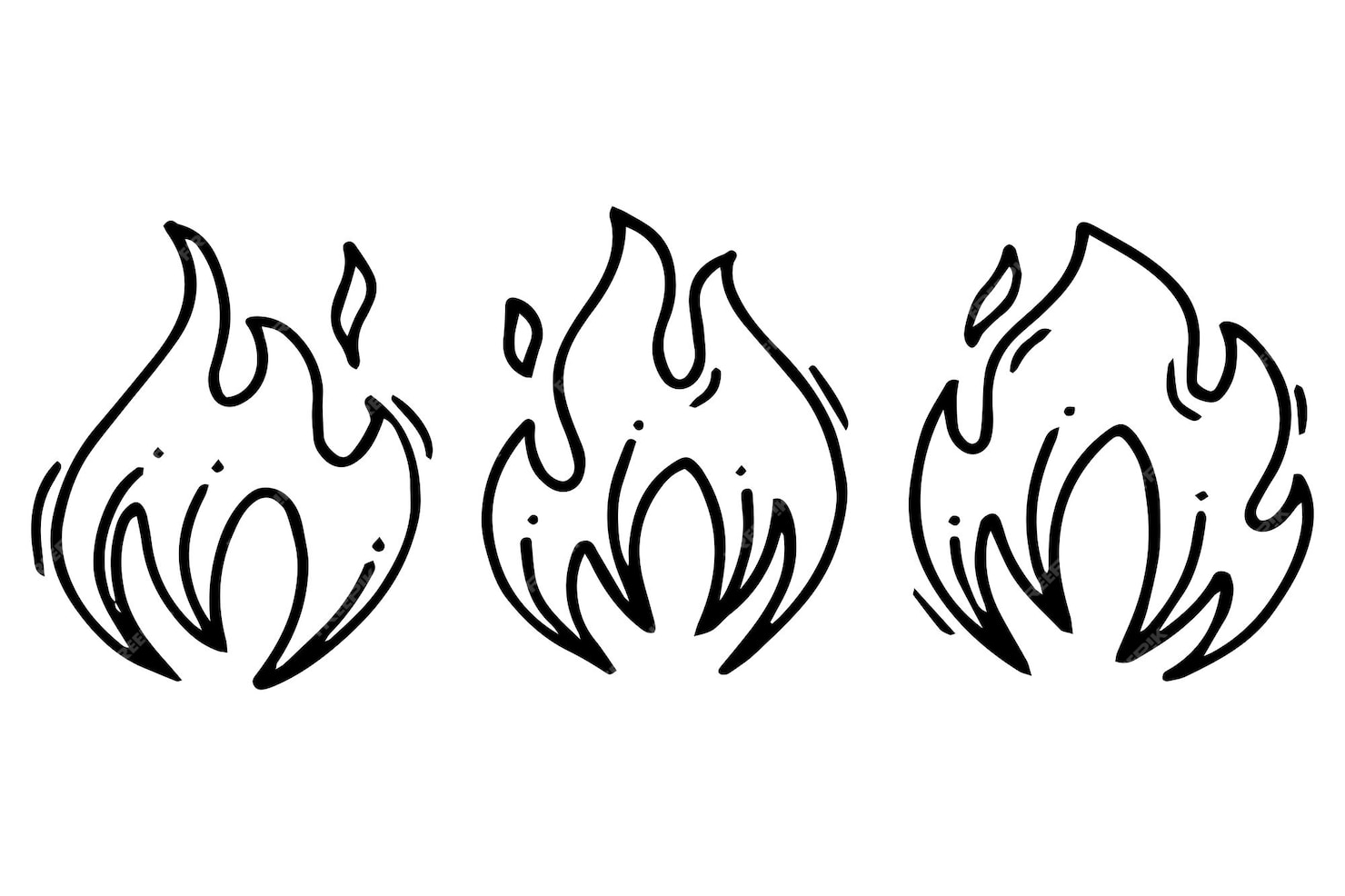 Iconos De Fuego Dibujados A Mano Conjunto De Vectores De Iconos De